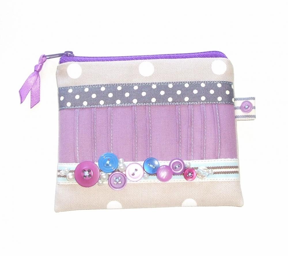 Vintage Button Purple Coin Purse on Luulla